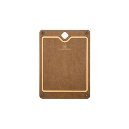CS SOLINGEN Schneidebrett &raquo;CELLE, Zellulosenfaser & Silikonkautschuk&laquo; antibakteriell & hitzebest&auml;ndig bis 176 &deg;C braun Holzfaserlaminat &Oslash; 32,5cm