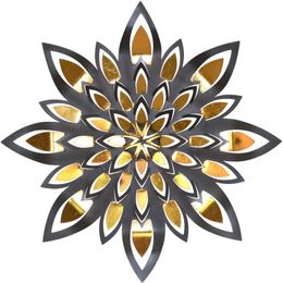 pajoma Wanddekoobjekt &raquo;Wanddekoration&laquo; gro&szlig;e Bl&uuml;te aus Metall mit gl&auml;nzender Goldverziehrung schwarz Metall B/H/T: 5cm