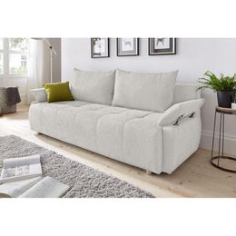 Collection AB Schlafsofa &raquo;Funtastic, B: 212 cm, Liegel. 145x187 cm&laquo; Schlaffunktion, Bettkasten, Armteilverstellung & Zierkissen, Federkern silber 