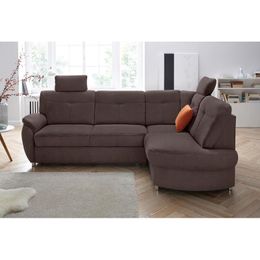 Sit & More sit&more Ecksofa &raquo;Sonoma L-Form&laquo; wahlweise mit Schlaffunktion und Bettkasten braun Kunstleder SOFTLUX ;Luxus-Microfaser ALTARA NUBUCK (100% Polyester)