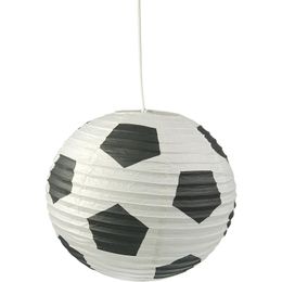 Niermann H&auml;ngeleuchte &raquo;Papier-Pendelleuchte Fu&szlig;ball&laquo; E27 1 Stk. Kinderzimmer, Kinderlampe wei&szlig; 1, &Oslash; 40cm H: 40cm, 1 Stk.