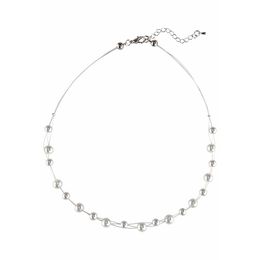 Firetti Damen Collier &raquo;Drahtcollier, 3 reihig&laquo; mit Glasperle silber Materialmix Perlen, L: 53,5