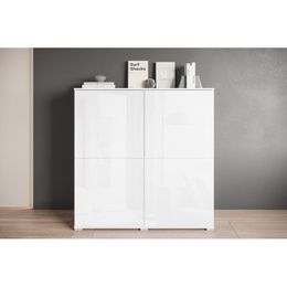 OTTO home Highboard &raquo;Kenia, moderne grifflose Hochkommode mit 4 T&uuml;ren, Breite 120 cm&laquo; 1 Stk. tlg. Push-to-Open-Fronten, h&ouml;henverstellbaren 