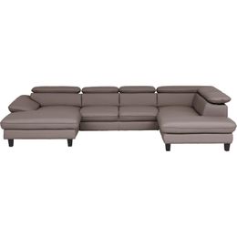 OTTO home Wohnlandschaft &raquo;Pilot U-Form&laquo; mit Kopfteilverstellung, wahlweise mit Schlaffunktion & Bettkasten B/H/T: 331cm x 108cm, Kunstleder SOFTLUX , 