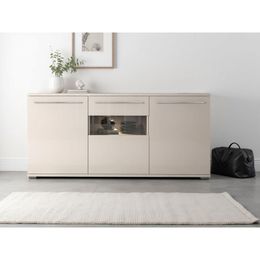 OTTO home Kommode &raquo;Piano&laquo; (H/B/T): 84,6/150/45,2cm, Hochglanz UV lackiert, Soft-Close Funktion beige Holzwerkstoff B/H/T: 150cm x 84,6cm x 45,2cm, 3 