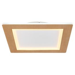 Globo LIGHTING LED Deckenleuchte &raquo;CLAY&laquo; LED-Modul 1 Stk. Deckenlampe/holzoptik/quadratisch/Wohnzimmer/Schlafzimmer wei&szlig; 1 Stk.