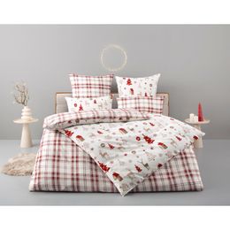OTTO home Bettw&auml;sche &raquo;Mikkel&laquo; 2 Bettw&auml;sche ab Gr. 135x200 cm,100% Baumwolle, Weihnachten Flanell, Obermaterial: 100% Baumwolle B/L: 135cm x 200cm, 1 