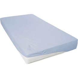 Primera Spannbettlaken &raquo;Teddy-Flausch f&uuml;r Kinder&laquo; Geeignet f&uuml;r Gr&ouml;&szlig;e 70x140 cm, kuschelig weich blau Biber, Obermaterial: 80% Baumwolle, 20% Polyester B/L: 