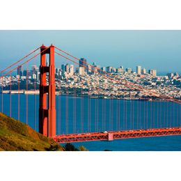 papermoon Fototapete &raquo;Golden Gate Bridge&laquo; glatt bunt Vlies B/L: 3,5m x 2,6m, Bahnen: 7 Stk.