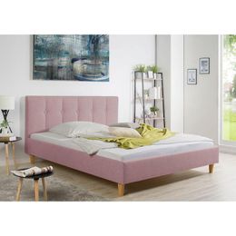 Maintal Polsterbett &raquo;Leesburg&laquo; Bettseiten zerlegt, ohne Bettkasten rosa Liegefl&auml;che L&auml;nge B: 200cm x 160cm, Struktur (100% Polyester) ohne Lattenrost/ohne 