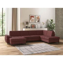 DOMO collection Wohnlandschaft &raquo;Capelo, komfortabel, klare Linien zeichnen dieses Design aus, U-Form&laquo; mit Armteilverstellung, wahlweise mit 