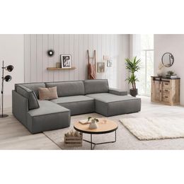 OTTO home Wohnlandschaft &raquo;SHERWOOD U-Form, 329 cm - OTTO. Verl&auml;ssliche Qualit&auml;t.&laquo; Schlaffunktion m. Bettkasten (194x139 cm), Cord, Vintage, 
