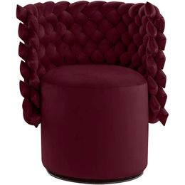Calia italia Sessel &raquo;GIUGGIOLA Extravaganter Designsessel&laquo; Drehsessel, wahlweise mit Drehfunktion lila 100% Polyester Velours DUBAI, ohne Drehfunktion