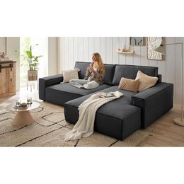 OTTO home Ecksofa &raquo;SHERWOOD XXL Leinenoptik 284, Big-Sofa L-Form, tiefe Sitzfl&auml;che 95 cm&laquo; Recamiere rechts/links, als Schlafsofa stellbar, Cord u. 