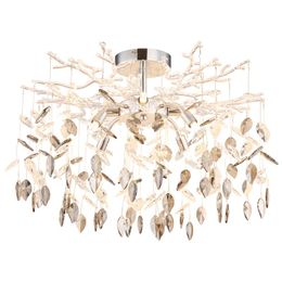Globo LIGHTING Deckenleuchte &raquo;DANNA&laquo; G9 1 Stk. Deckenleuchte mit Kristallen, luxuri&ouml;s, elegant & hell silber 8, &Oslash; 61cm H: 46cm, 1 Stk.