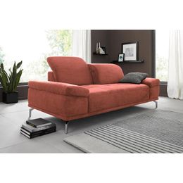 OTTO home 3-Sitzer &raquo;Caluna&laquo; mit Sitztiefen- und Kopfteilverstellung orange Luxus-Microfaser Vintageoptik (100% Polyester);Flachgewebe Mura: (100% 