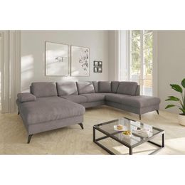 Sit & More sit&more Wohnlandschaft &raquo;Morris Jubi U-Form, B: 300 cm&laquo; mit Armteilfunktion & 1 Zierkissen, optional Schlaffunktion grau 100% Polyester B/H/T: 300cm x