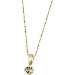 Firetti Damen Kette mit Anh&auml;nger &raquo;Schmuck Geschenk Gold 375 Gold 585 Halsschmuck Halskette Solit&auml;r&laquo; mit unterschiedlichen Edelsteinen gr&uuml;n Gelbgold 