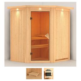 Karibu Sauna &raquo;Tomke&laquo; Set, ohne Ofen beige ohne Ofen, (ohne Ofen)