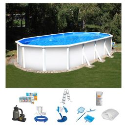 Konifera Ovalpool &raquo;PANAMA 4&laquo; inkl. umfangreichem Zubeh&ouml;r zur sofortigen Inbetriebnahme des Pools wei&szlig; &Oslash;/B/H/L: Breite 375cm x H&ouml;he 120cm x L&auml;nge 730cm
