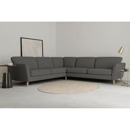 OTTO home Ecksofa &raquo;MARSEILLE 278/278 cm, L-Form, Webstoff, Flachgewebe, Filzoptik&laquo; gleichschenklig, Massivholzbeine, Landhausstil, Wellenunterfederung