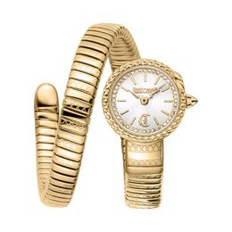 JUST cavalli time Damen Quarzuhr &raquo;Signature Snake&laquo; Armbanduhr, Damenuhr, Edelstahlarmband, analog, Kristallsteine gold Einheitsgr&ouml;&szlig;e