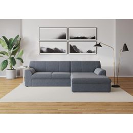 DOMO collection Ecksofa &raquo;Topper, elegant und zeitlos, kompaktes Stellma&szlig; 245/155cm, L-Form&laquo; mit Recamiere, wahlweise mit Schlaffunktion grau B/H/T: 