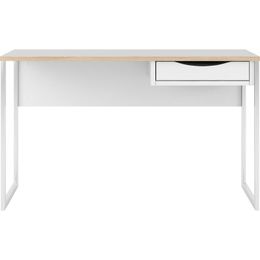 Home Affaire Schreibtisch &raquo;Plus&laquo; mit vielen Stauraumm&ouml;glichkeiten, zeitloses Design wei&szlig; B/H/T: 130cm x 76,5cm x 48,4cm