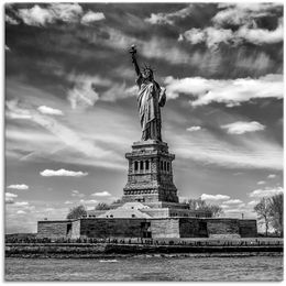 Artland Leinwandbild &raquo;New York City Freiheitsstatue&laquo; Amerika 1 Stk. tlg. auf Holzrahmen gespannt schwarz B/H/T: 40cm x 40cm, Leinwandbild Amerika, 1 Stk.