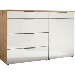 Wiemann Kombikommode &raquo;Como&laquo; vormontiert wei&szlig; Floatglas, Holzwerkstoff, Metall B/H/T: 120cm x 91,2cm x 43cm, 5 Stk., 1 Stk.