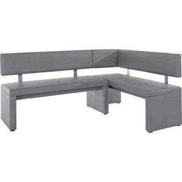 OTTO home Eckbank &raquo;Charissa&laquo; in 3 Gr&ouml;&szlig;en, verschiedene Qualit&auml;ten grau Holzwerkstoff, Massivholz B/H/T: 210cm x 90cm x 140cm, Strukturstoff, langer 