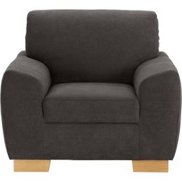 DOMO collection Sessel &raquo;Incanto, kubische Formensprache, komfortabel, flache Armlehnen&laquo; braun Struktur weich, B/H/T: 102cm x 81cm x 89cm