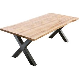 Home Affaire Esstisch &raquo;Tristan&laquo; mit Baumkante beige B/H/T: 260cm x 77cm x 100cm