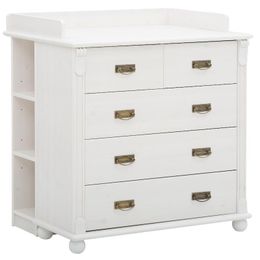OTTO home Wickelkommode &raquo;"Aimo", Kommode, Landhausstil, mit edlen Messinggriffen und Details&laquo; bis 15 kg aus Massivholz (Kiefer); FSC -Holz 92 cm wei&szlig; 