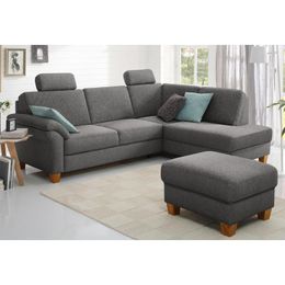 OTTO home Ecksofa &raquo;Borkum L-Form, B: 249 cm - OTTO. Verl&auml;ssliche Qualit&auml;t.&laquo; optional Schlaffunktion, Federkern grau Struktur (100% Polyester);Luxus-