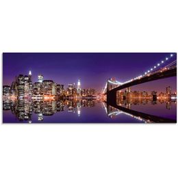 Artland Glasbild &raquo;New York Skyline&laquo; Amerika 1 Stk. tlg. in verschiedenen Gr&ouml;&szlig;en lila B/H/T: 125cm x 50cm, Glasbild Amerika, 1 Stk.