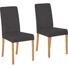 Home Affaire 4-Fu&szlig;stuhl &raquo;Bologna&laquo; (Set) 4 Stk.Gestell aus Massivholz schwarz Holzwerkstoff, Massivholz B/H/T: 44cm x 91cm x 56cm, 4 Stk., Microfaser