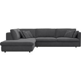 FLEXLUX Ecksofa &raquo;Lovane, elegant und zeitlos, bequem, L-Form&laquo; Weich & anschmiegsam, gro&szlig;e Sitztiefe auf Kaltschaum, Dekokissen inkl. grau 100% 