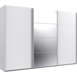 wimex Schwebet&uuml;renschrank &raquo;Norderstedt&laquo; INKLUSIVE 2 Stoffboxen und 2 zus&auml;tzliche Einlegeb&ouml;den, mit Spiegel wei&szlig; Holzwerkstoff Wei&szlig;, B/H/T: 313cm x 236cm x 