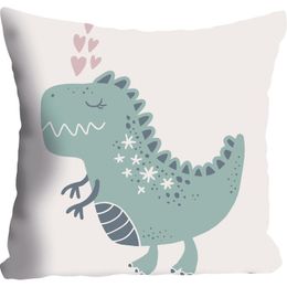 queence Dekokissen &raquo;Drache&laquo; Kissenh&uuml;lle ohne F&uuml;llung, 1 St&uuml;ck bunt Polyester B/L: 40cm x 40cm, 1 Stk.