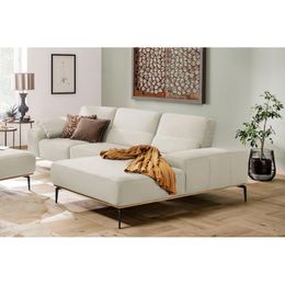 W.Schillig Ecksofa &raquo;run, Designsofa mit tollem Sitzkomfort, bequem, L-Form&laquo; mit Holzsockel, F&uuml;&szlig;e in Schwarz pulverbeschichtet, Breite 319 cm wei&szlig; 