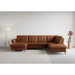 Sit & More sit&more Wohnlandschaft &raquo;G&ouml;teborg&laquo; inkl. Sitztiefenverstellung, wahlweise mit Bettfunktion & Bettkasten braun B/H/T: 327cm x 90cm x 226cm, Luxus-