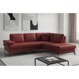 Sit & More sit&more Ecksofa &raquo;Morris Jubi, Ottomane, Breite 238 cm&laquo; mit Armteilfunktion, wahlweise mit Schlaffunktion rot B/H/T: 238cm x 83cm x 202cm, NaturLEDER 