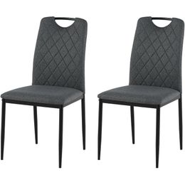 OTTO home Esszimmerstuhl &raquo;Rom&laquo; (Set) 2 Stk.bequemer Stuhl mit hochwertigem Stoffbezug und Griff im R&uuml;cken Metall, Polyester B/H/T: 46cm x 92,5cm x 
