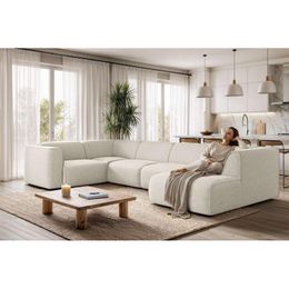OTTO home Wohnlandschaft &raquo;Merid U-Form, B: 367 cm&laquo; jederzeit durch Module erweiterbar beige 100% Polyester B/H/T: 367cm x 70cm x 206cm, Chenille, 