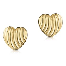 Firetti Damen Paar Ohrstecker &raquo;Schmuck Geschenk Silber 925 Ohrschmuck Ohrringe Herz&laquo; gold 9mm, Silber 925 (Sterlingsilber)