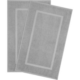 HAMMETEX Badematte &raquo;Hotelmatte, Duschvorleger&laquo; H&ouml;he 5 mm rutschhemmend beschichtet beidseitig nutzbar 2-teiliges Set, einfarbig, 100% Baumwolle grau 