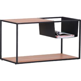 GUTMANN FACTORY Couchtisch &raquo;Firestones, Wohnzimmertisch mit Ablage&laquo; Schwarz lackiertes Metallgestell mit praktischer Zeitschriftenablage beige B/H/T: 85cm x 46cm x 
