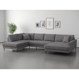Trends by HG Wohnlandschaft &raquo;Summer&laquo; U-Form, B: 360cm in Cord & Struktur grau 90% Polyester;10% Nylon B/H/T: 360cm x 86cm x 195,5cm, Struktur, 
