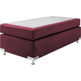 Westfalia Schlafkomfort Boxspringbett &raquo;Holland&laquo; ohne Kopfteil, frei im Raum stellbar rot Microvelours (100% Polyester) Microvelours Ohne Topper, Liegefl&auml;che B/L: 90cm x 200cm